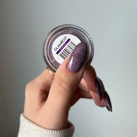 Experience the eye-catching sparkle of this dark purple Amethyst nail ...